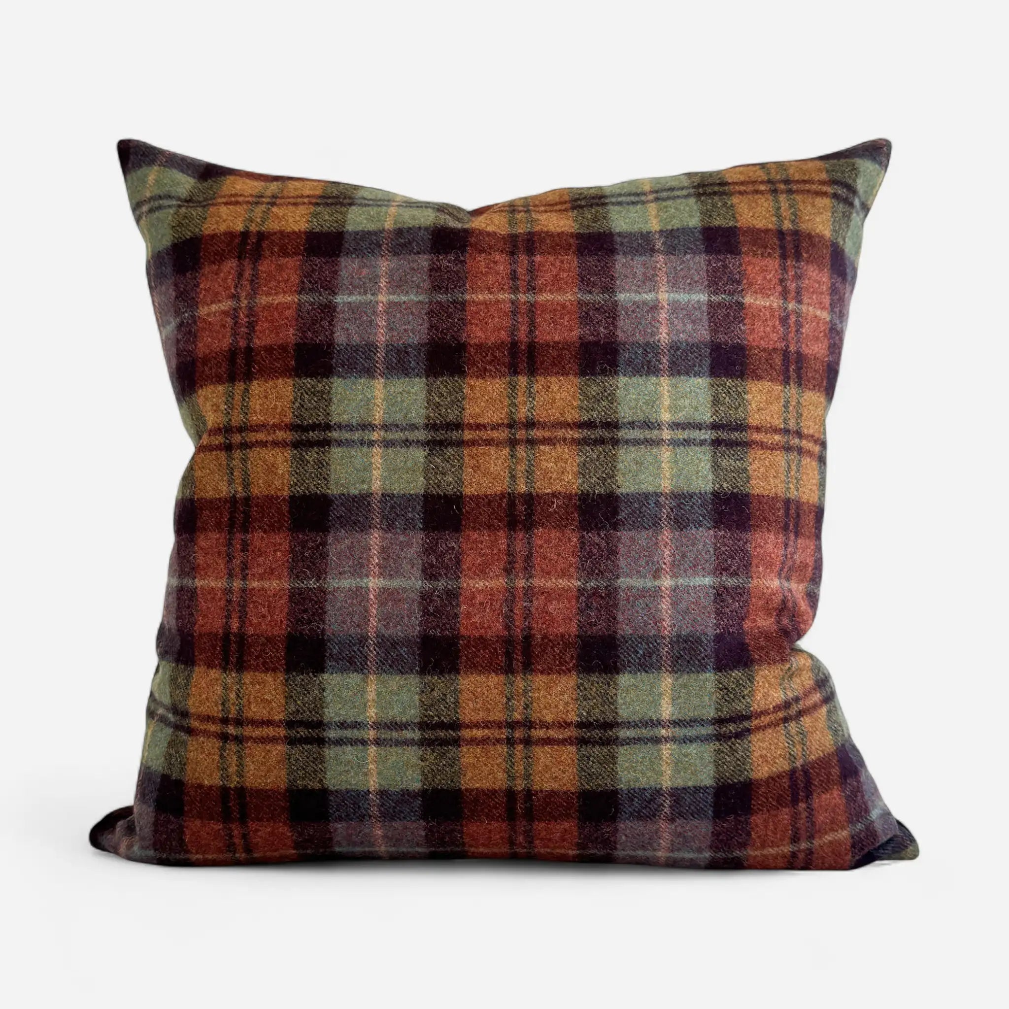Woodland Check Wool Cushion Cover Red & Green | Mood & Pattern